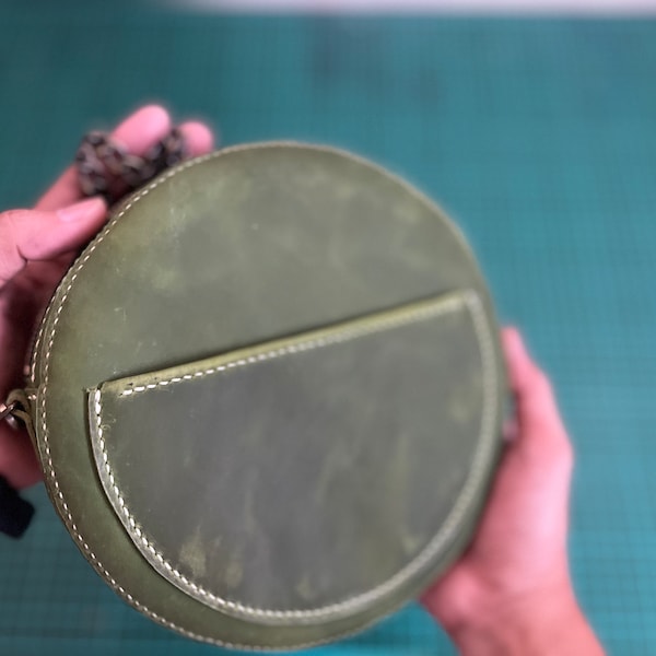 Leather Circle Bag - Etsy