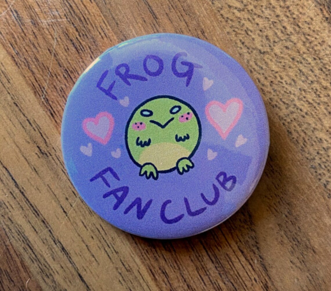 Frog Fan Club Button Badge - Etsy