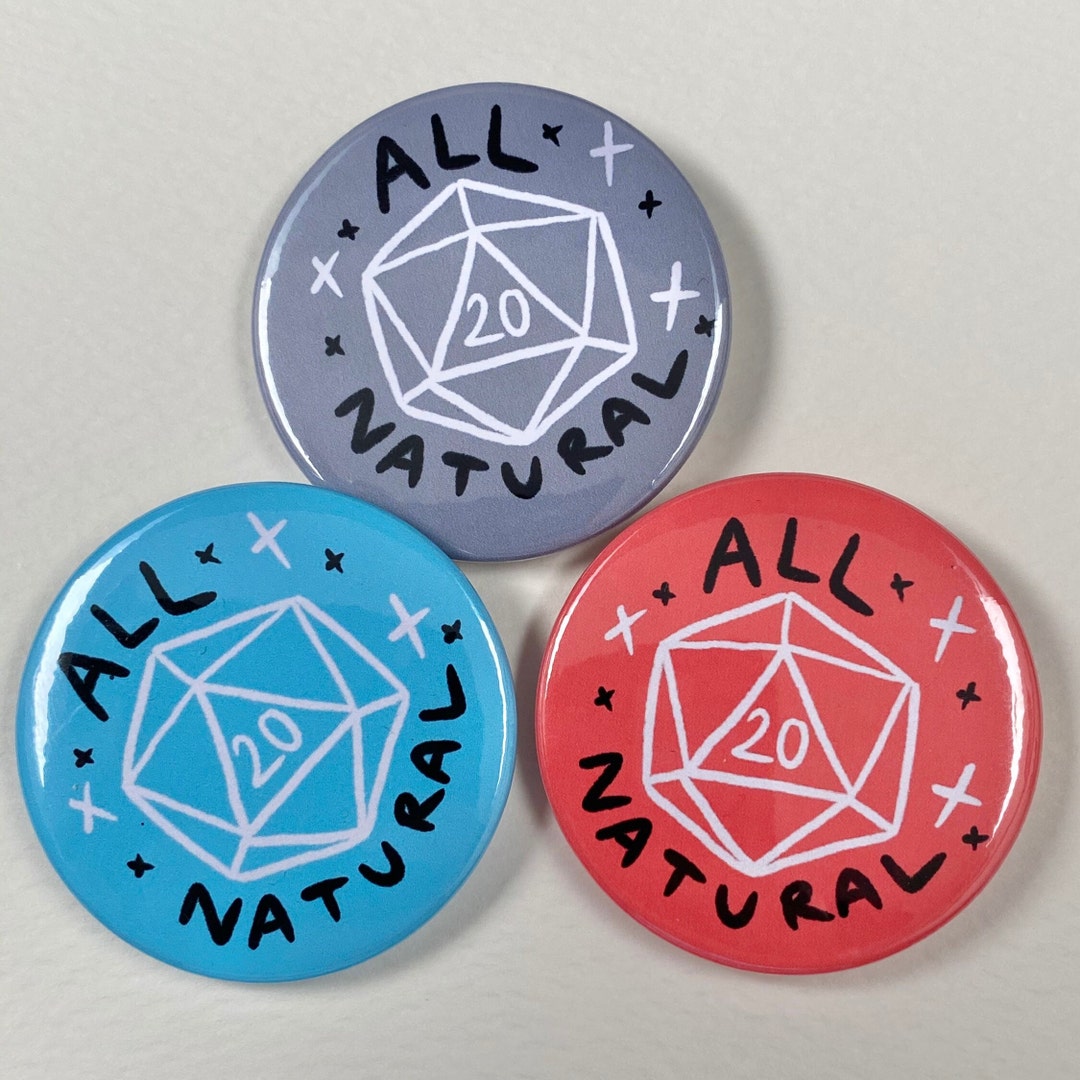Nat 20! D&D D20 Button Badges - Etsy