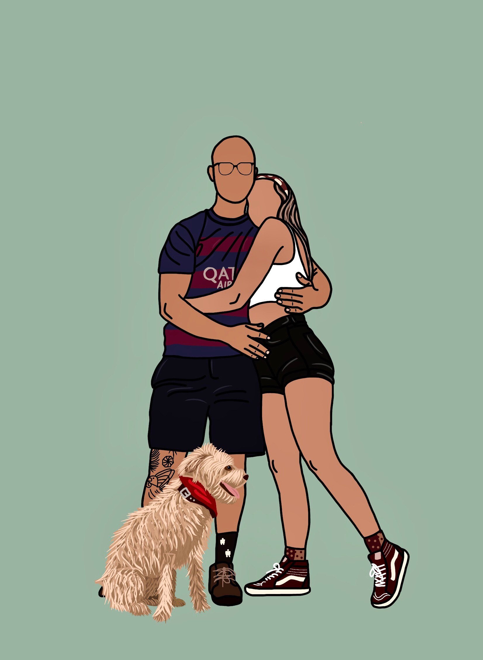 Custom Faceless Illustration Personalized Digital Portrait Etsy