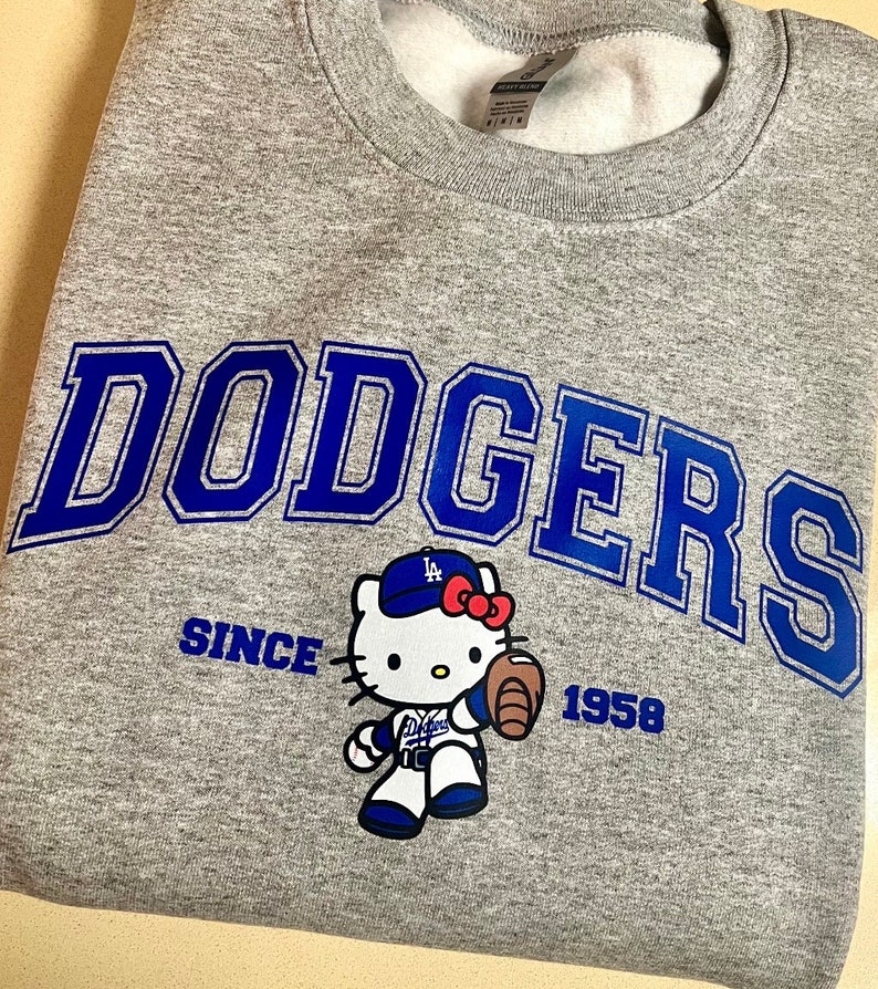 Hello Kitty Dodger Sweatshirt, Sweater,dodgers, Unisex, Men, Women ...