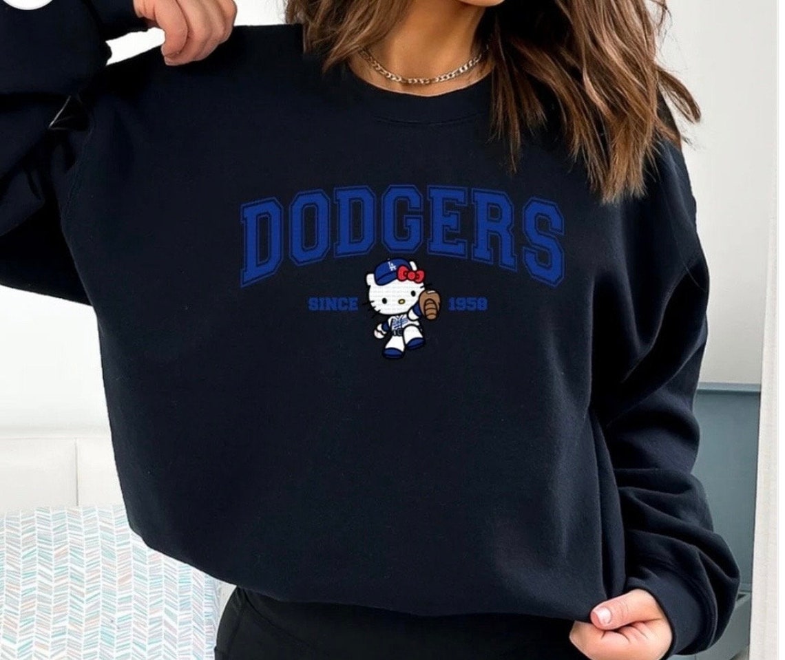 Hello Kitty Dodger Sweatshirt, Sweater,dodgers, Unisex, Men, Women ...