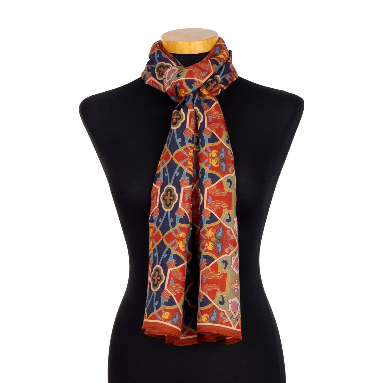 Blue and Red Scarf for Men's and Women's Inspired by Islamic Art Mosaic ...