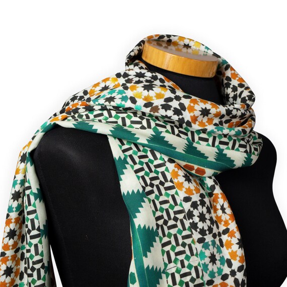 Islamic Art Inspired Scarf Featuring Geometric Print From the - Etsy