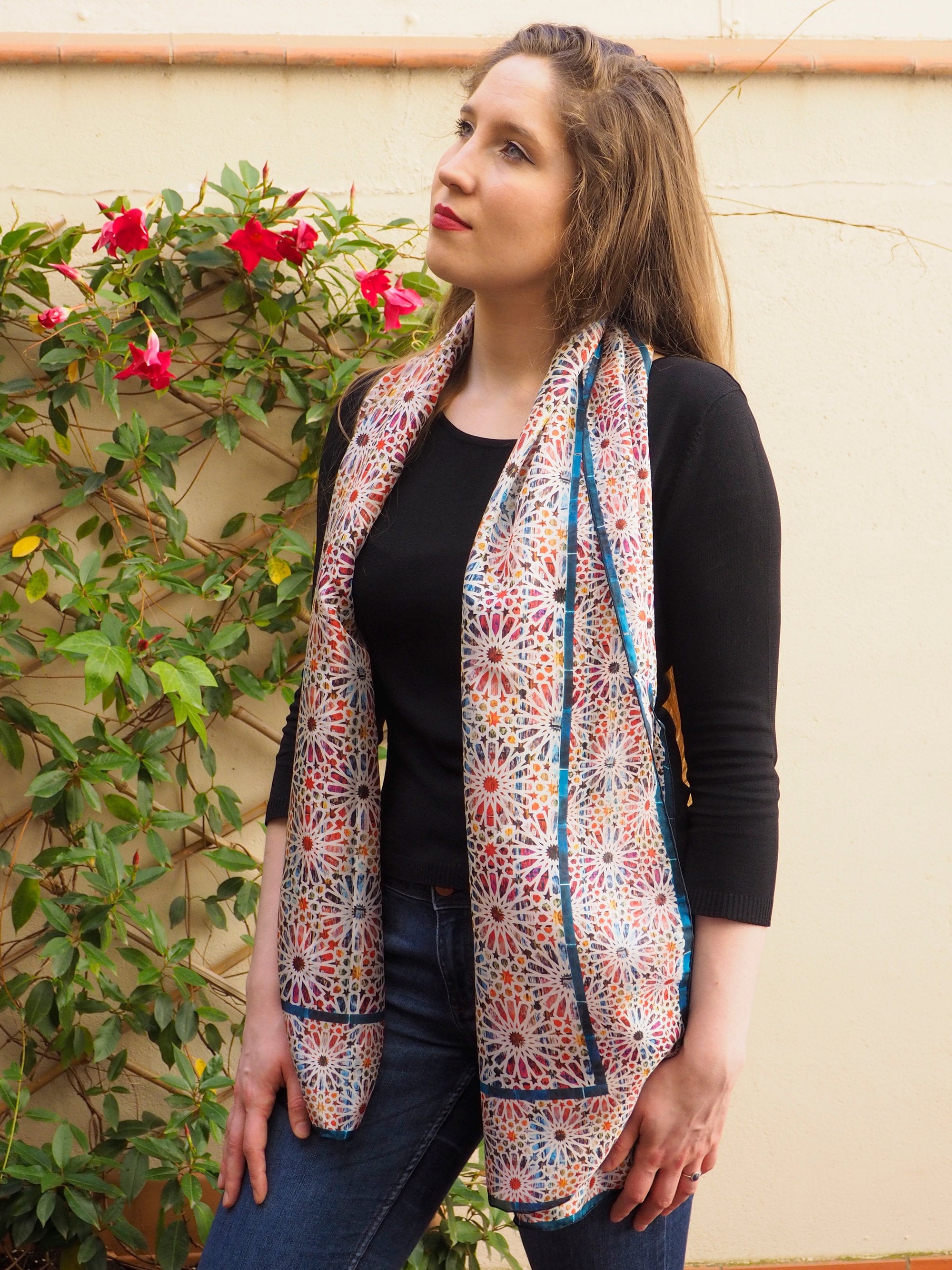 Large Silk Scarf Head Scarf for Women Silk Hair Scarfs - Etsy