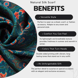 Mens Silk Scarf, Wrap Scarf for Him, Elegant Foulard With Floral ...