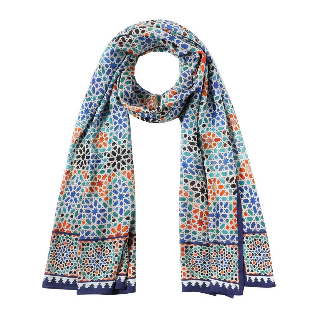 Moroccan Mosaic Modal Scarf: Unisex Geometric Print Neck Wrap - Etsy
