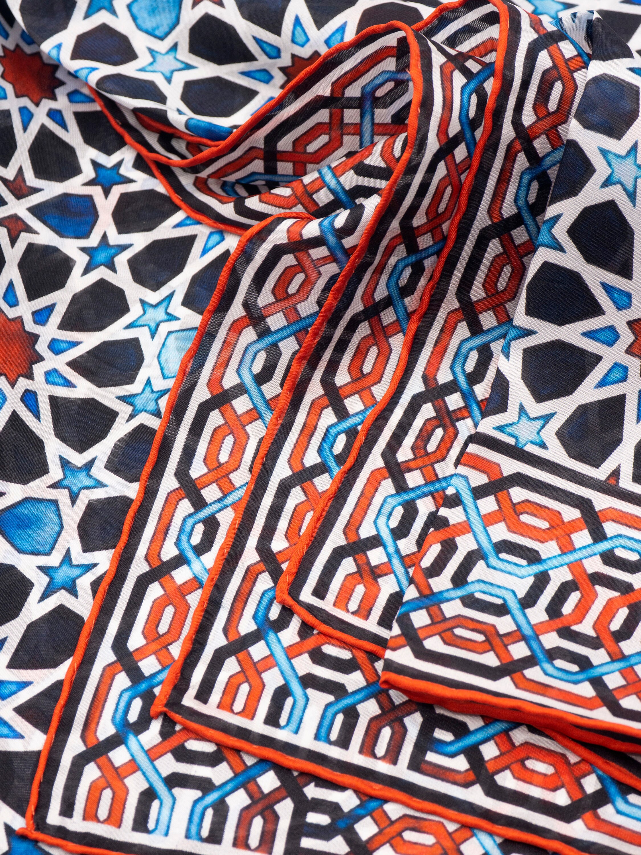 Silk Scarf With Geometric Pattern Inspired by Andalusian - Etsy