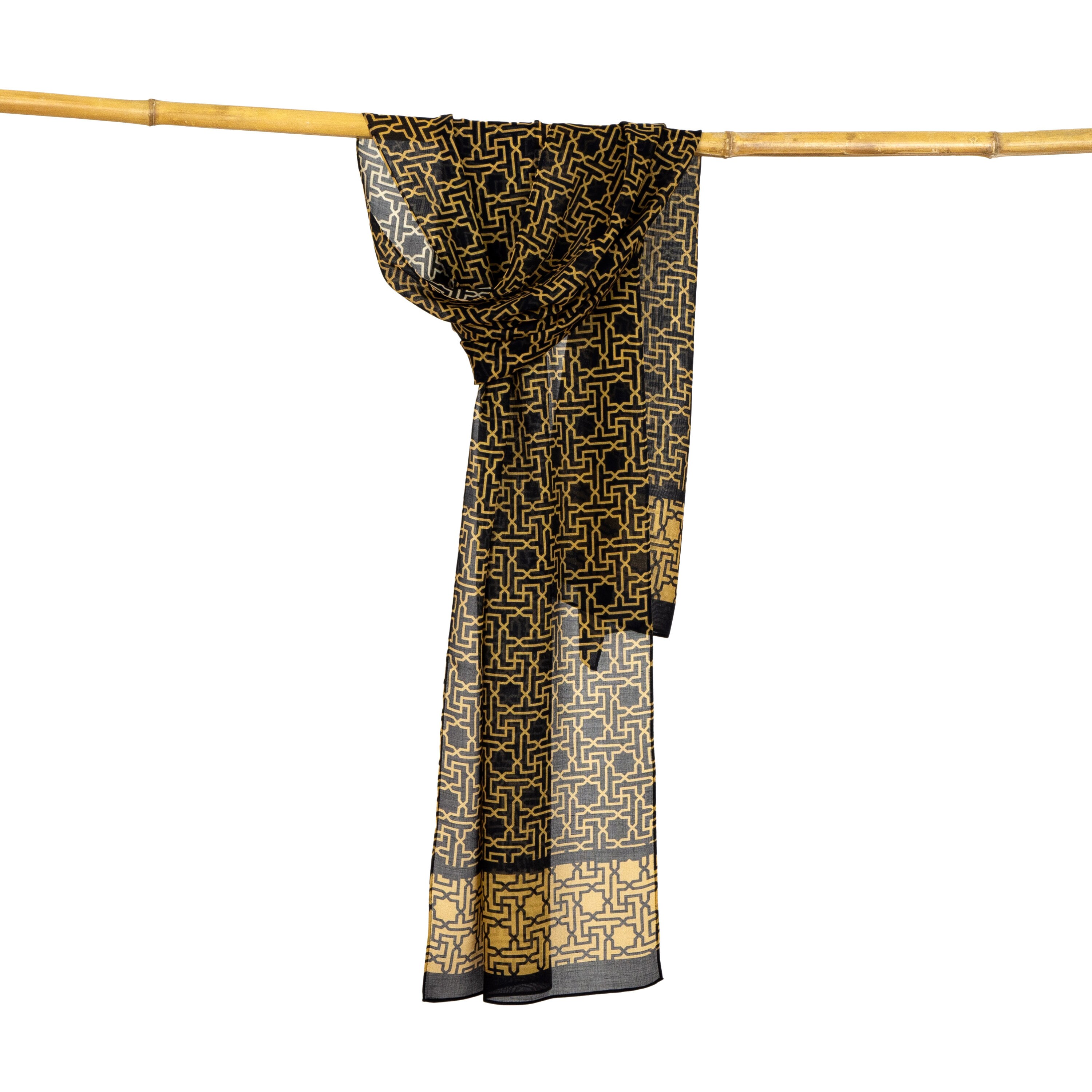 Black and Gold Scarf Featuring an Islamic Art Print Inspired by the ...