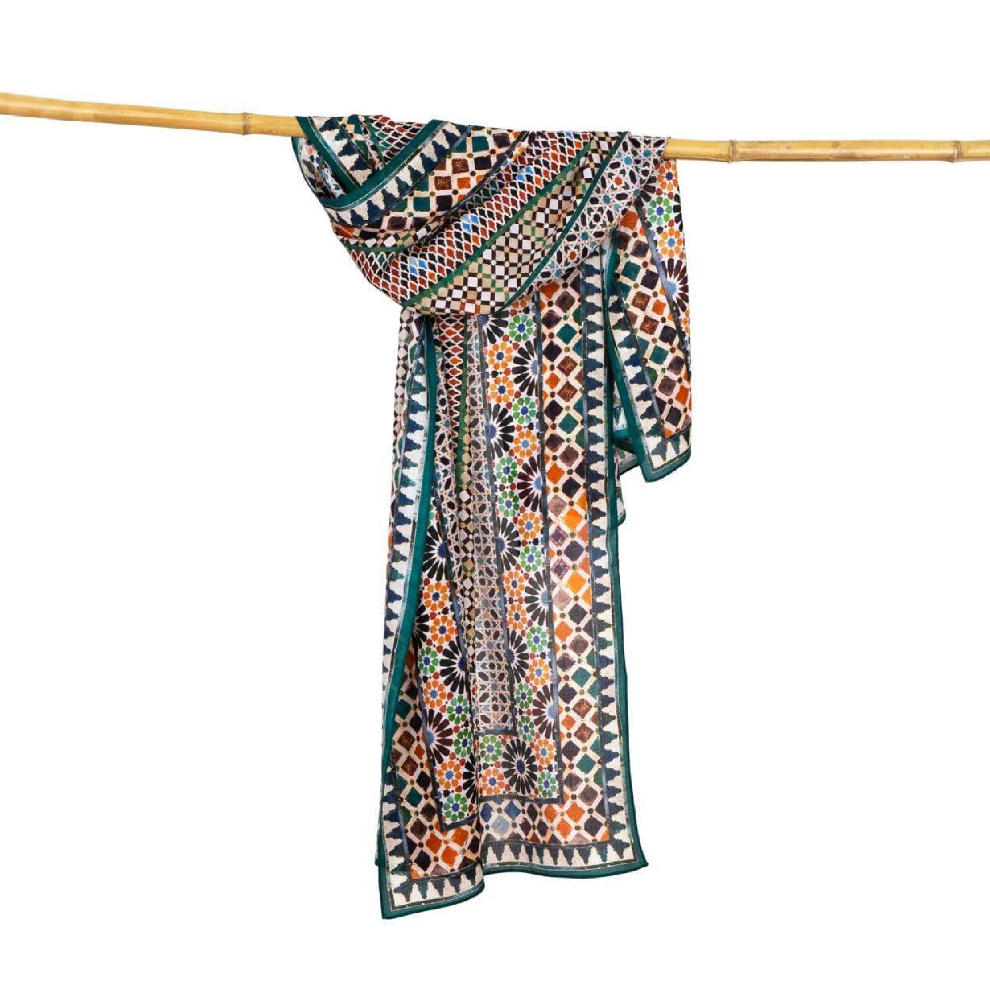 Alhambra Palace Tiles Inspired Scarf, Multicolored Neck Scarf Featuring ...