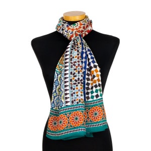 Colorful Scarf Featuring a Collage of Islamic Art Mosaic Tiles From ...