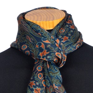 Mens Silk Scarf, Wrap Scarf for Him, Elegant Foulard With Floral ...