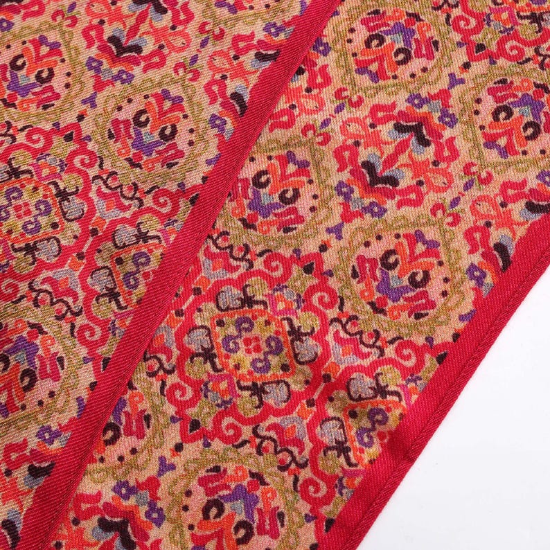 Moroccan Scarf of Wool and Silk Blend, Doubled Sided Wool Scarf Wrap ...