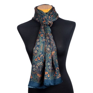 Mens Silk Scarf, Wrap Scarf for Him, Elegant Foulard With Floral ...