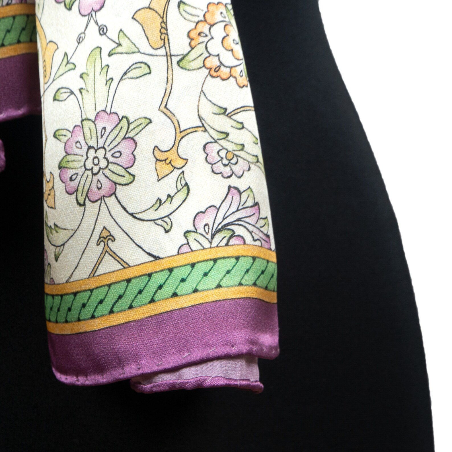 Satin Silk Scarf With Floral Print Hand Painted Pattern - Etsy