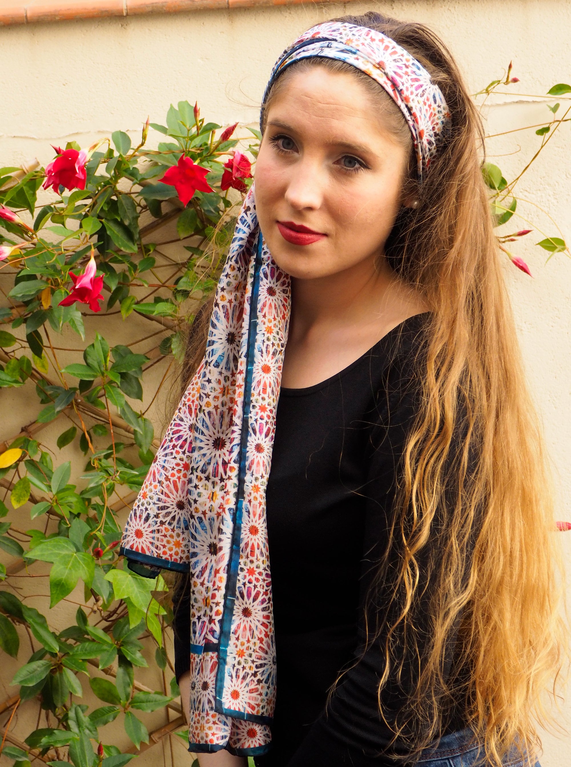 Large Silk Scarf Head Scarf for Women Silk Hair Scarfs - Etsy