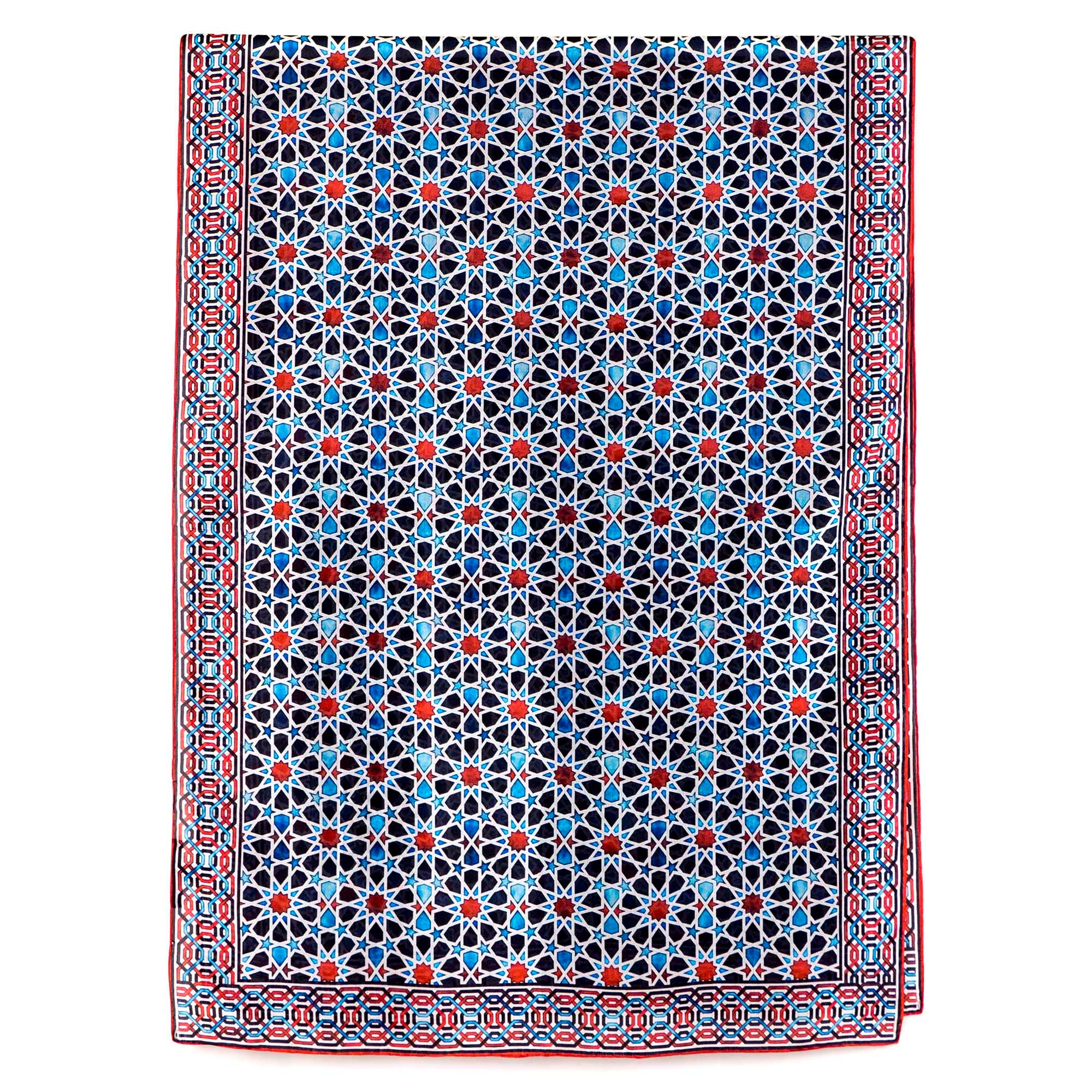 Silk Scarf With Geometric Pattern Inspired by Andalusian - Etsy