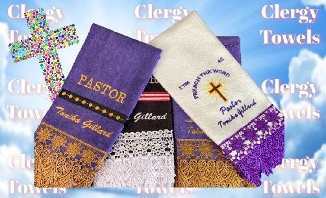 Clergy Towels: Bow and Worship, Cross Illuminated for Pastor, Deaconess ...