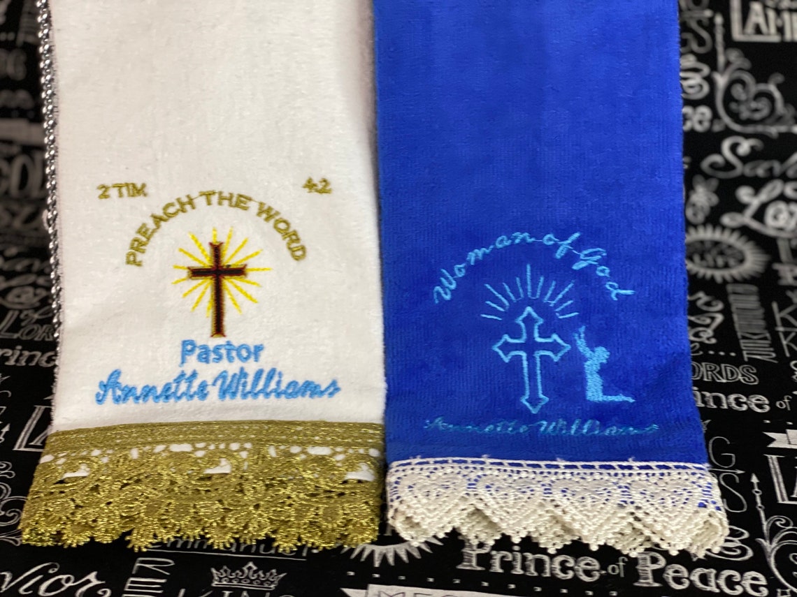Embroidered Clergy Towels: Bow, Cross, Pastor Gift - Etsy
