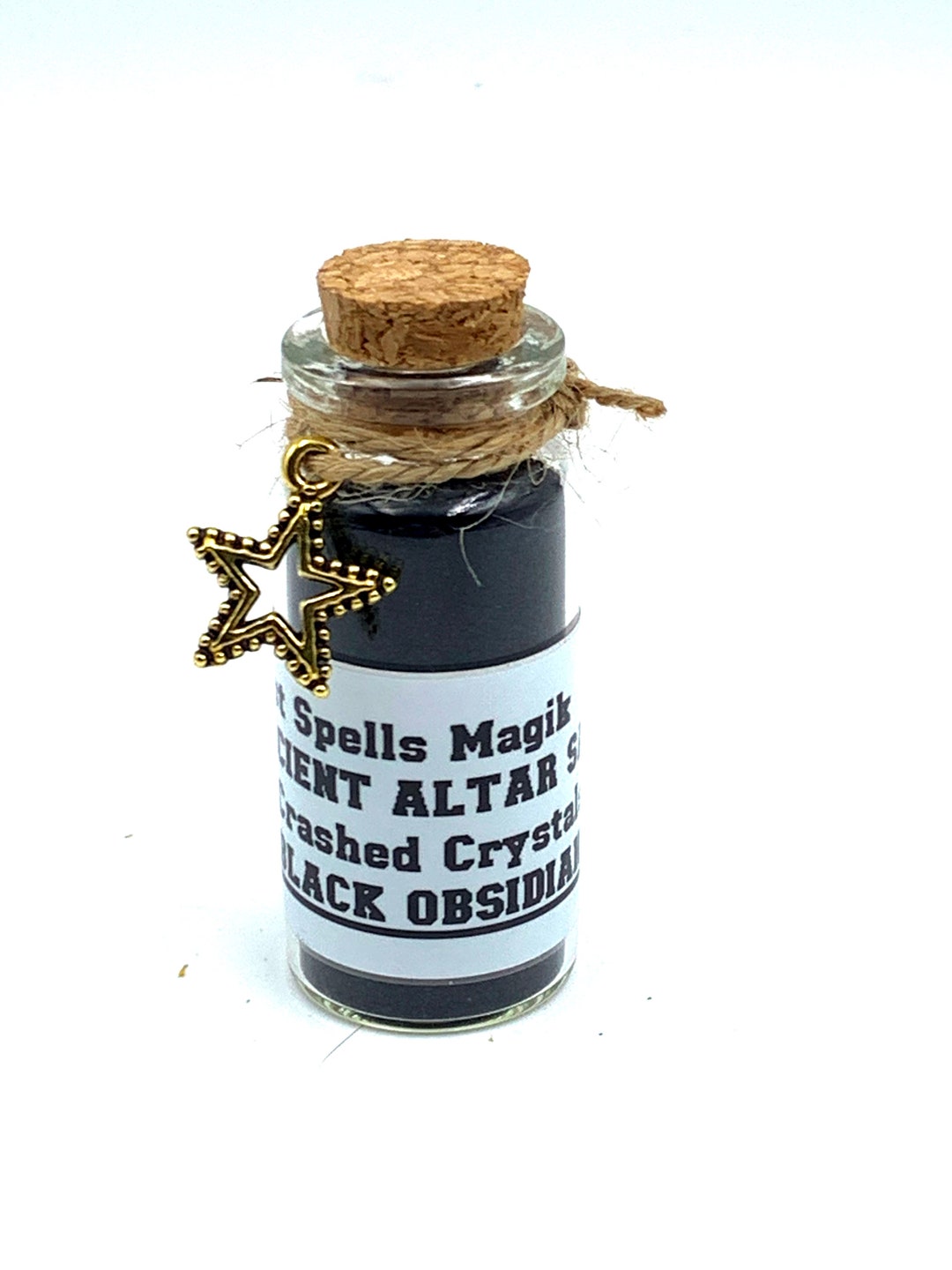 BLACK Obsidian crashed Crystals Ancient Altar Blessed Witches Salt ...