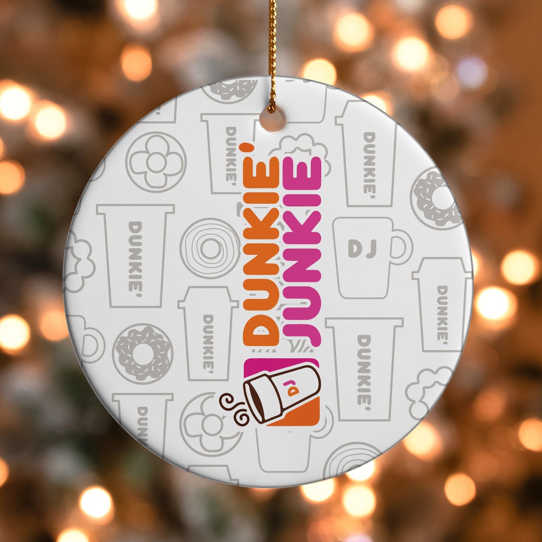 Dunkie Junkie Ornament, Stocking Stuffer, Secret Santa Gift, Dunkin Fan ...