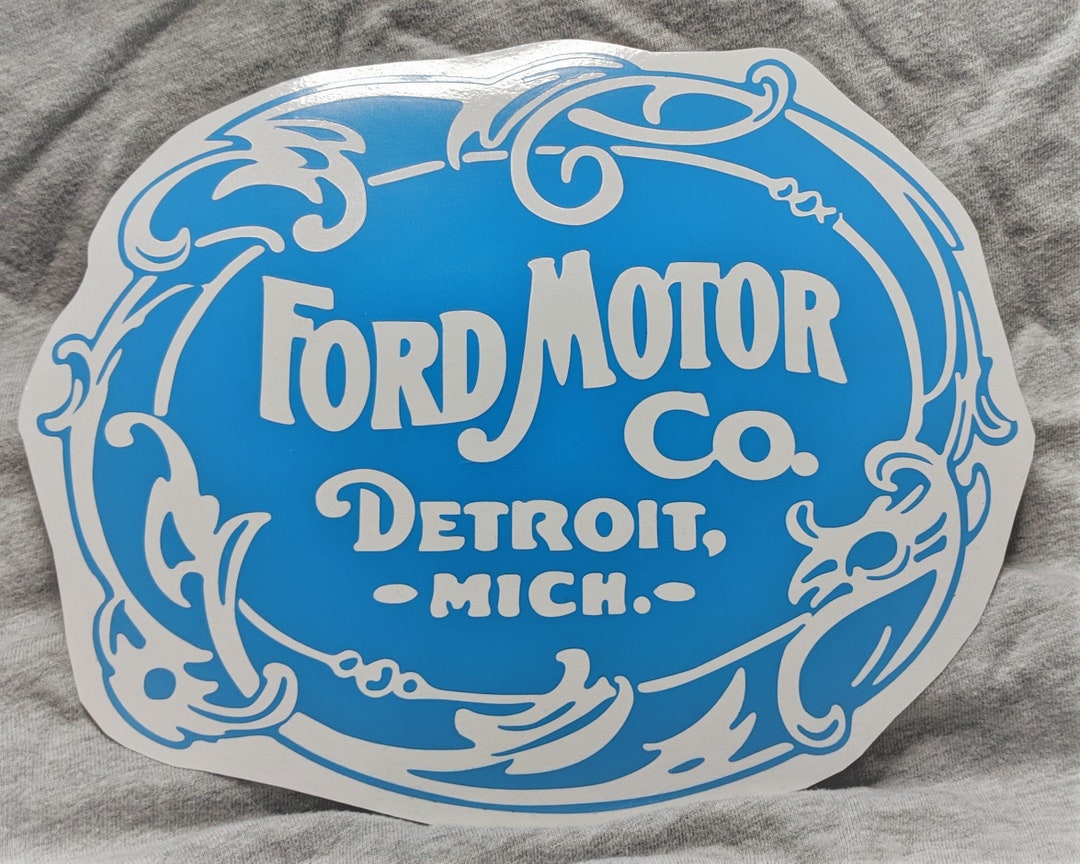 EXTRA LARGE Vintage Retro Ford Detroit Michigan Vinyl Decal Sticker ...