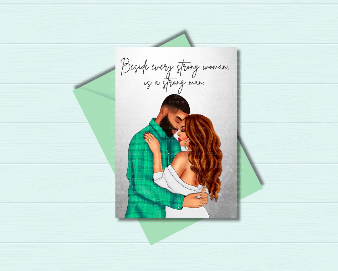 Strong Couple Greeting Card, Melanin Greeting Card, Valentine Card ...