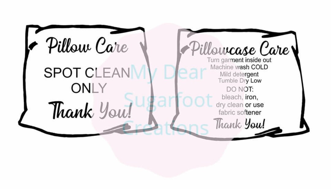 DIGITAL DOWNLOAD! Pillow Care Tags, Digital File, SVG, Png, Decor ...
