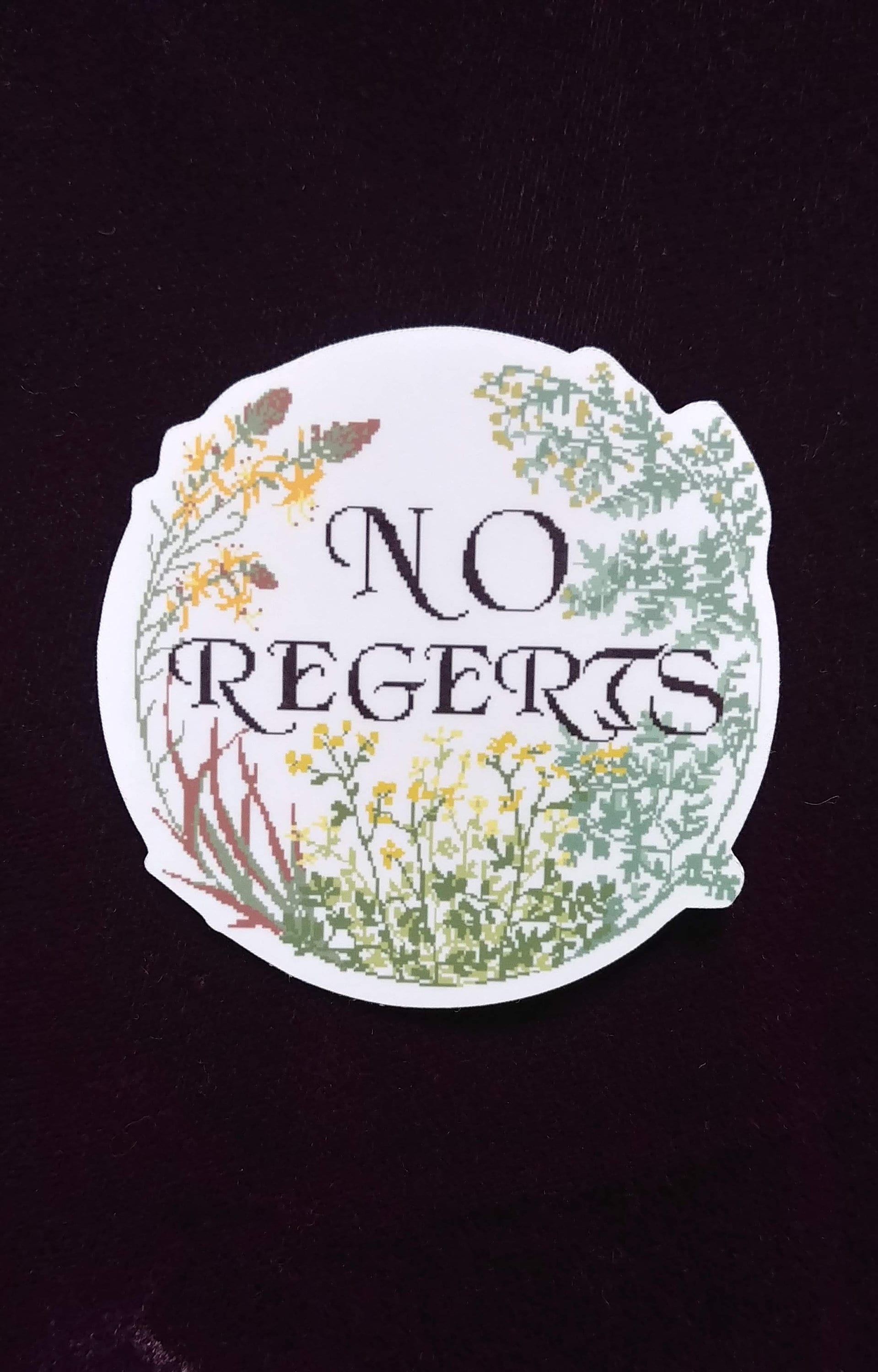 No Regerts Floral Vinyl Sticker - Etsy Italia