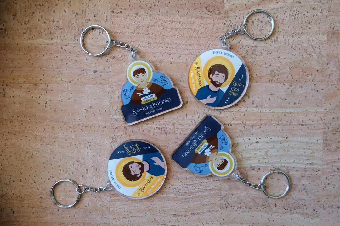 Saints Acrylic Keychains St. Anthony Keychain Catholic - Etsy Canada