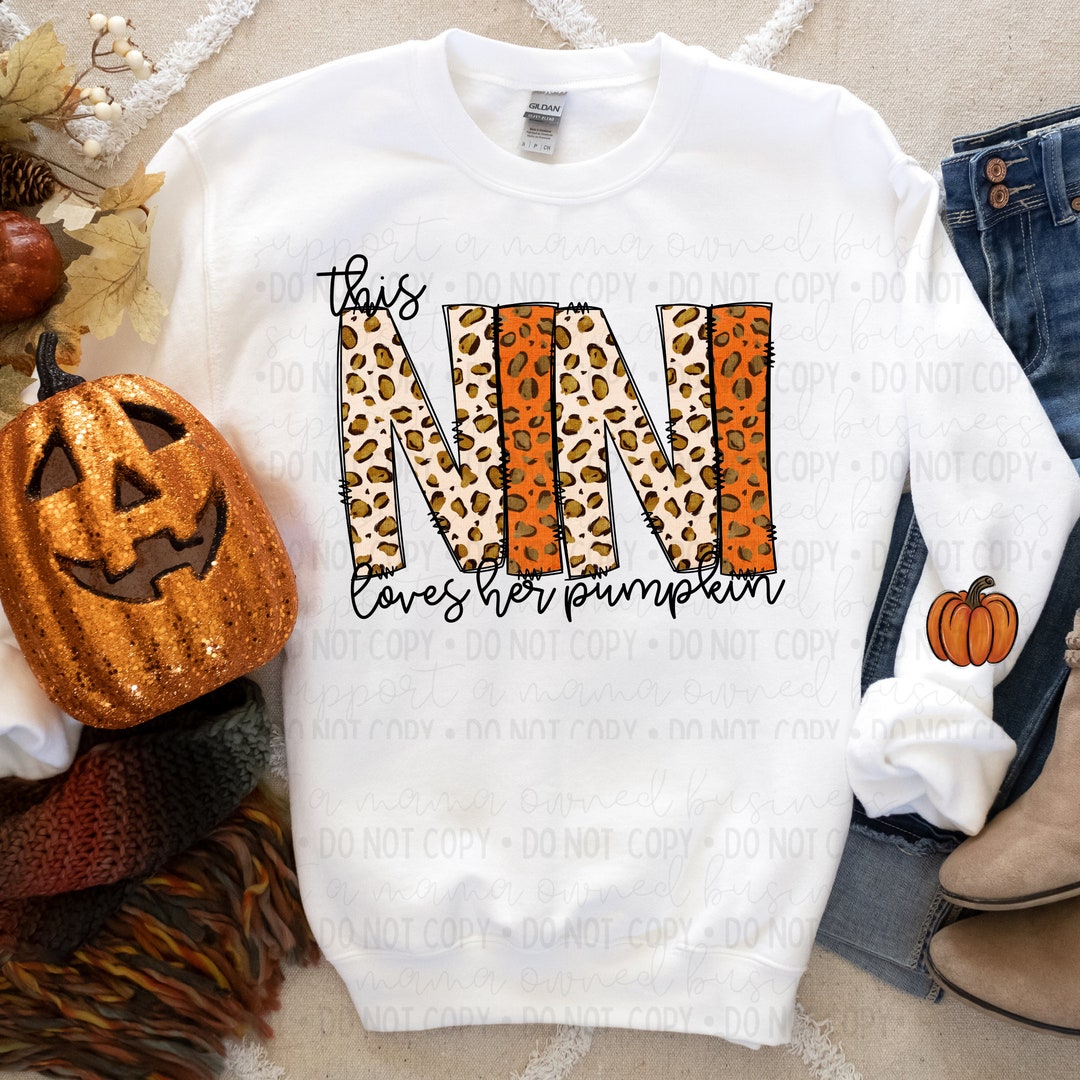 This Nini Loves Her Pumpkin(s) PNG, Fall PNG, Tshirt for Fall, Tshirt ...