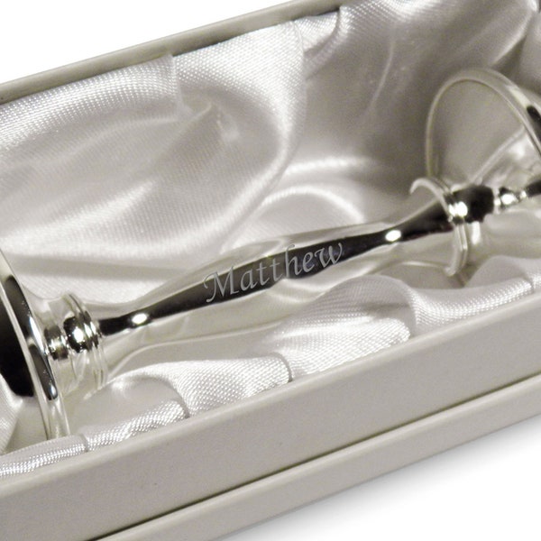 Silver Baby Rattle - Etsy