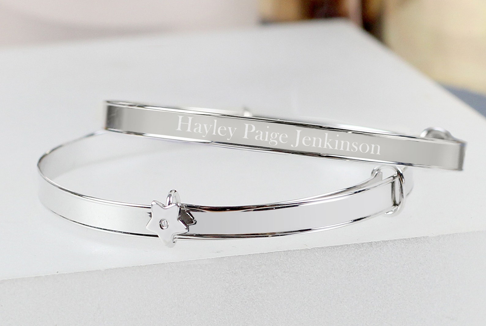 Personalized Child's Expandable Bangle Sterling Silver - Etsy