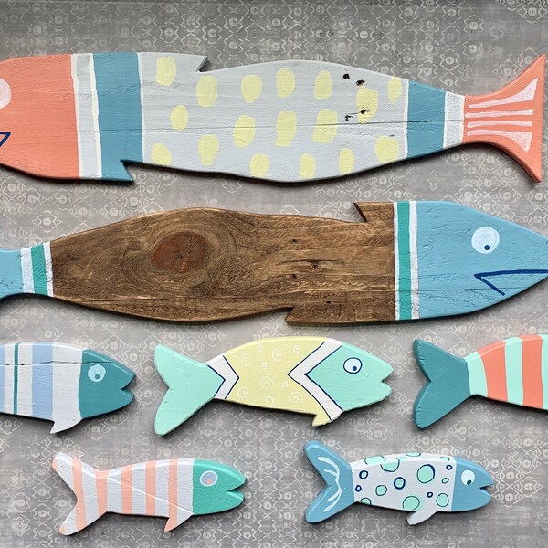 Painted Wood Fish - Etsy