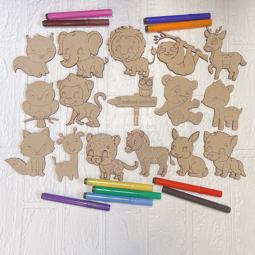 Woodland Animals Paint Set, DIY, Baby Shower Woodland Animal Decors ...
