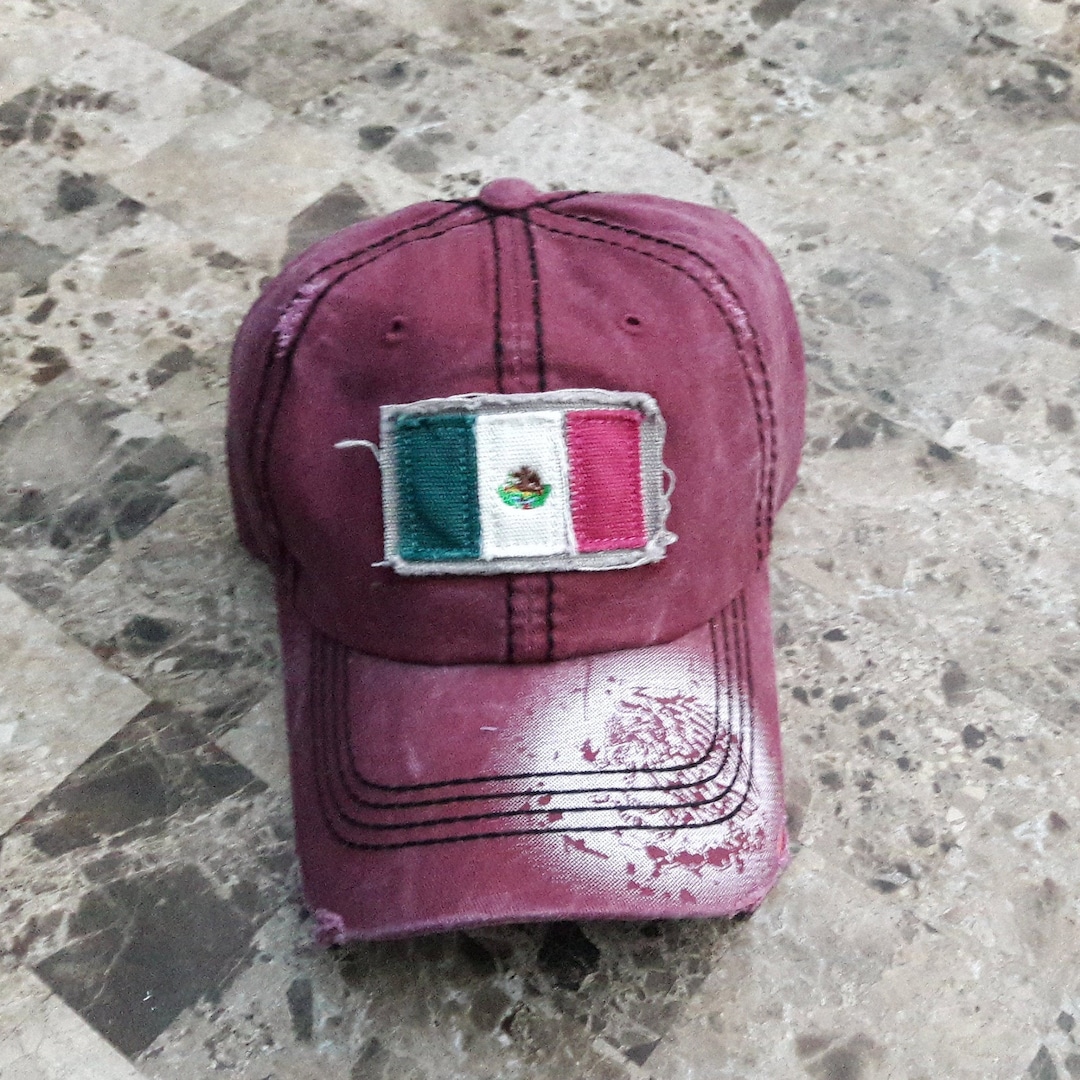 Mexico Flag| Distressed Baseball Cap | One Size Adjustable Hat - Etsy