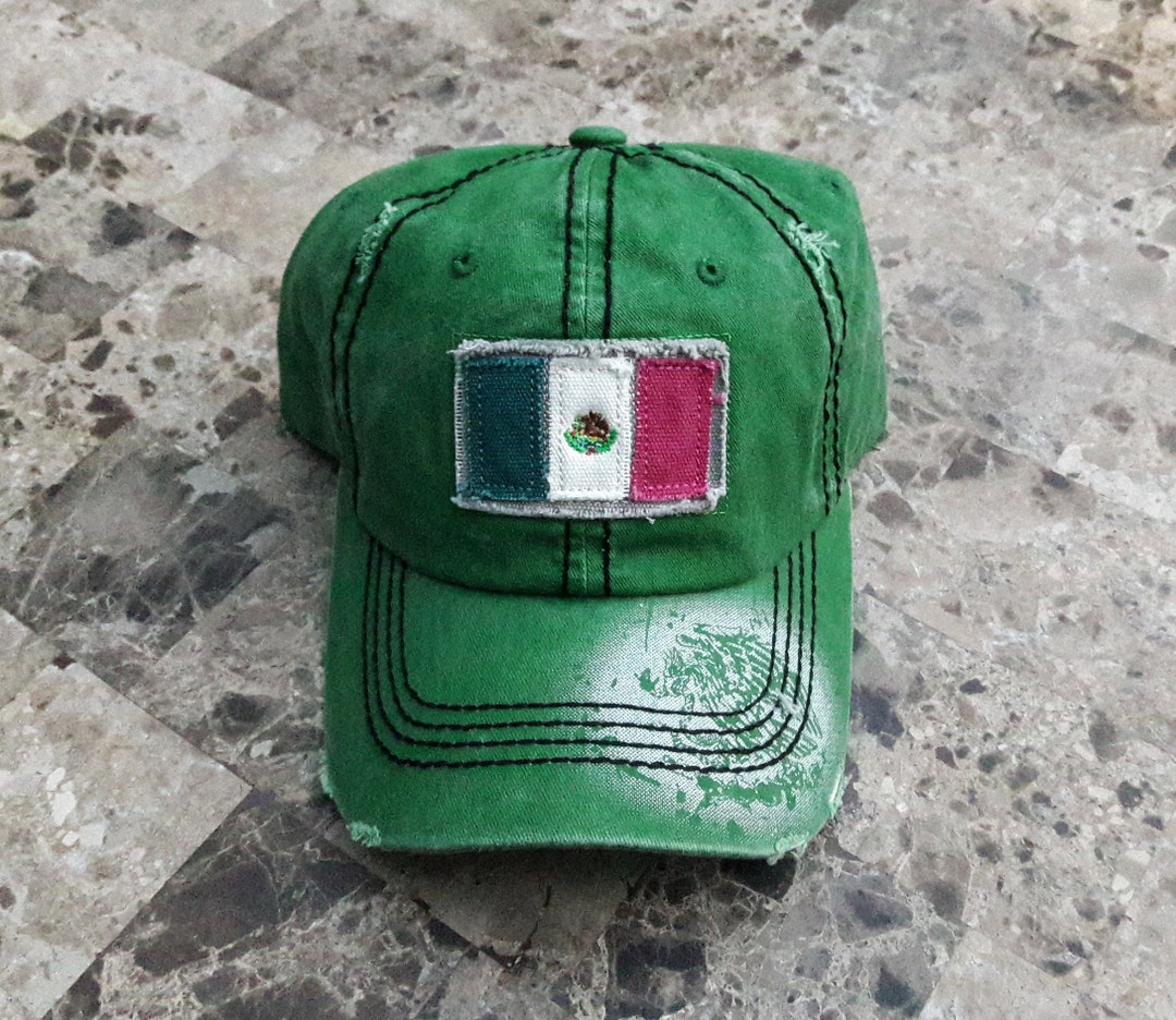 Mexico Flag| Distressed Baseball Cap | One Size Adjustable Hat - Etsy
