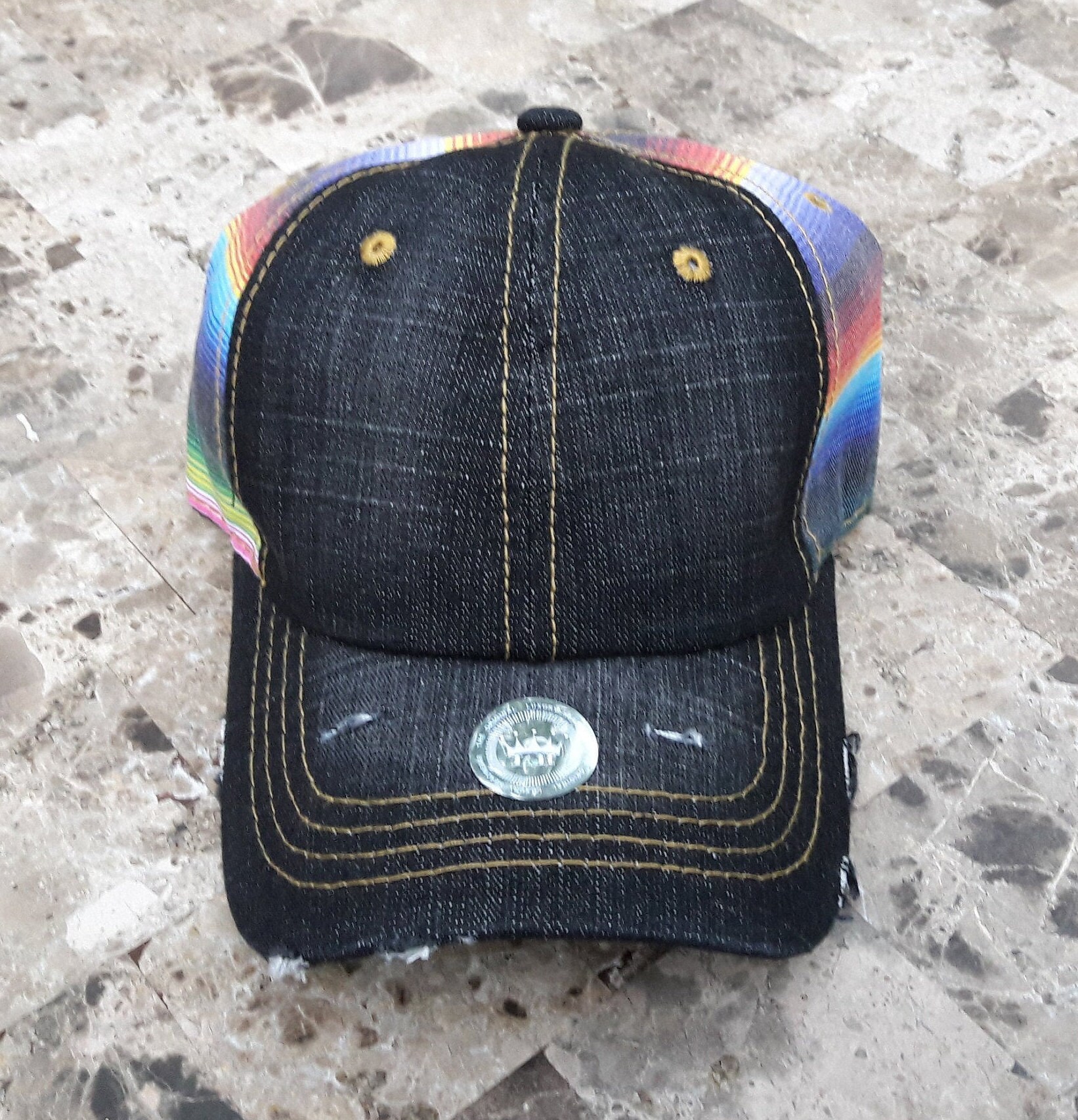 Serape Distressed Baseball Cap - Etsy