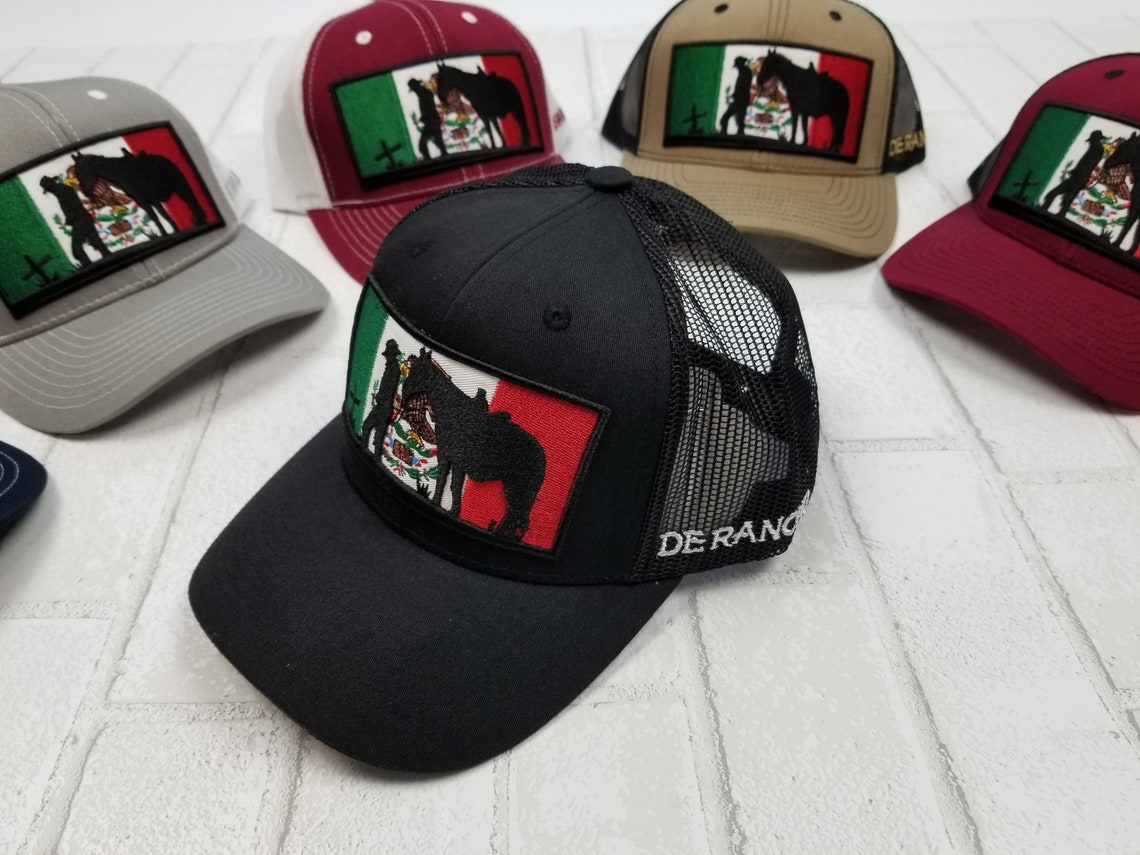 Gorra Con La Bandera De Mexico Bordada,| Hat Cowboy 3D Logo | Meshback ...