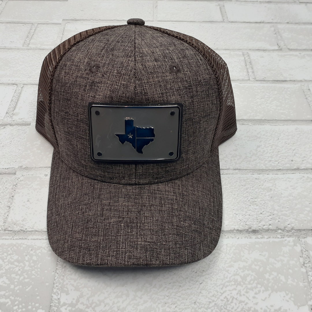 Hat With the Map of the State of Texas Metal Plate|mesh Back Adjustable ...