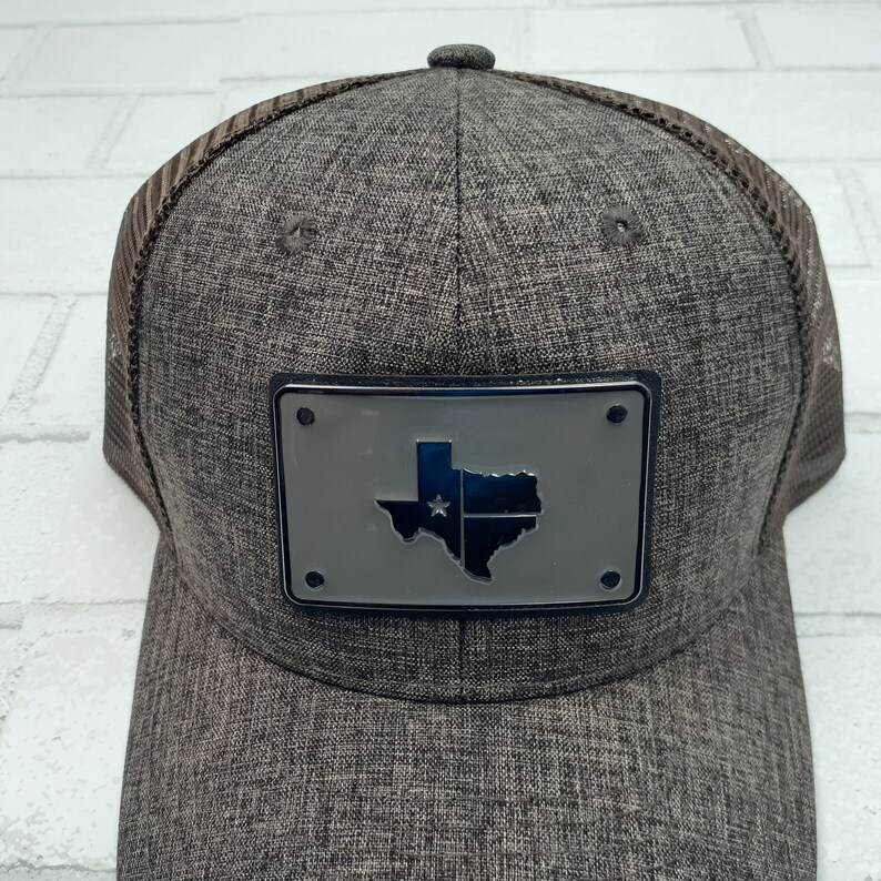 Hat With the Map of the State of Texas Metal Plate|mesh Back Adjustable ...
