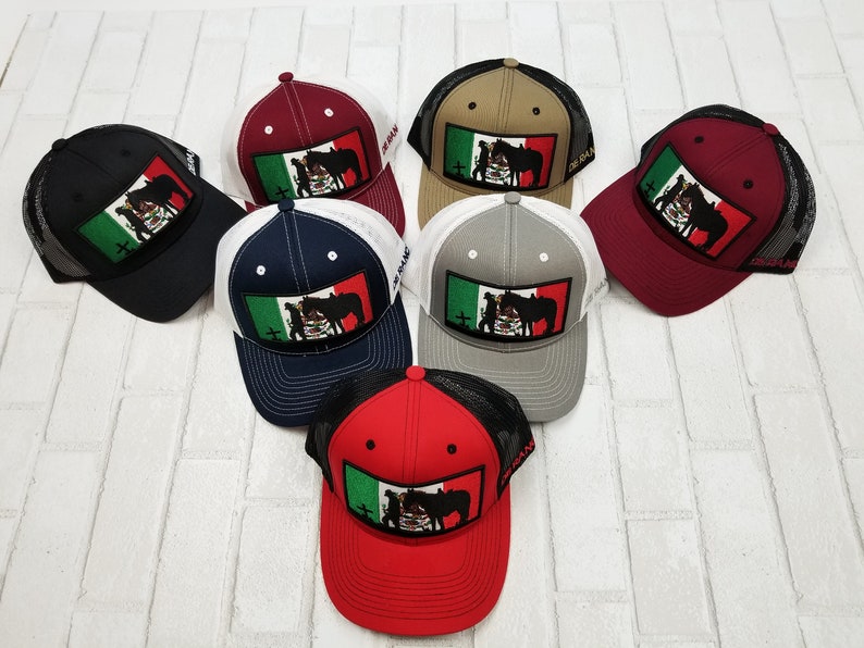 Gorra Con La Bandera De Mexico Bordada,| Hat Cowboy 3D Logo | Meshback ...