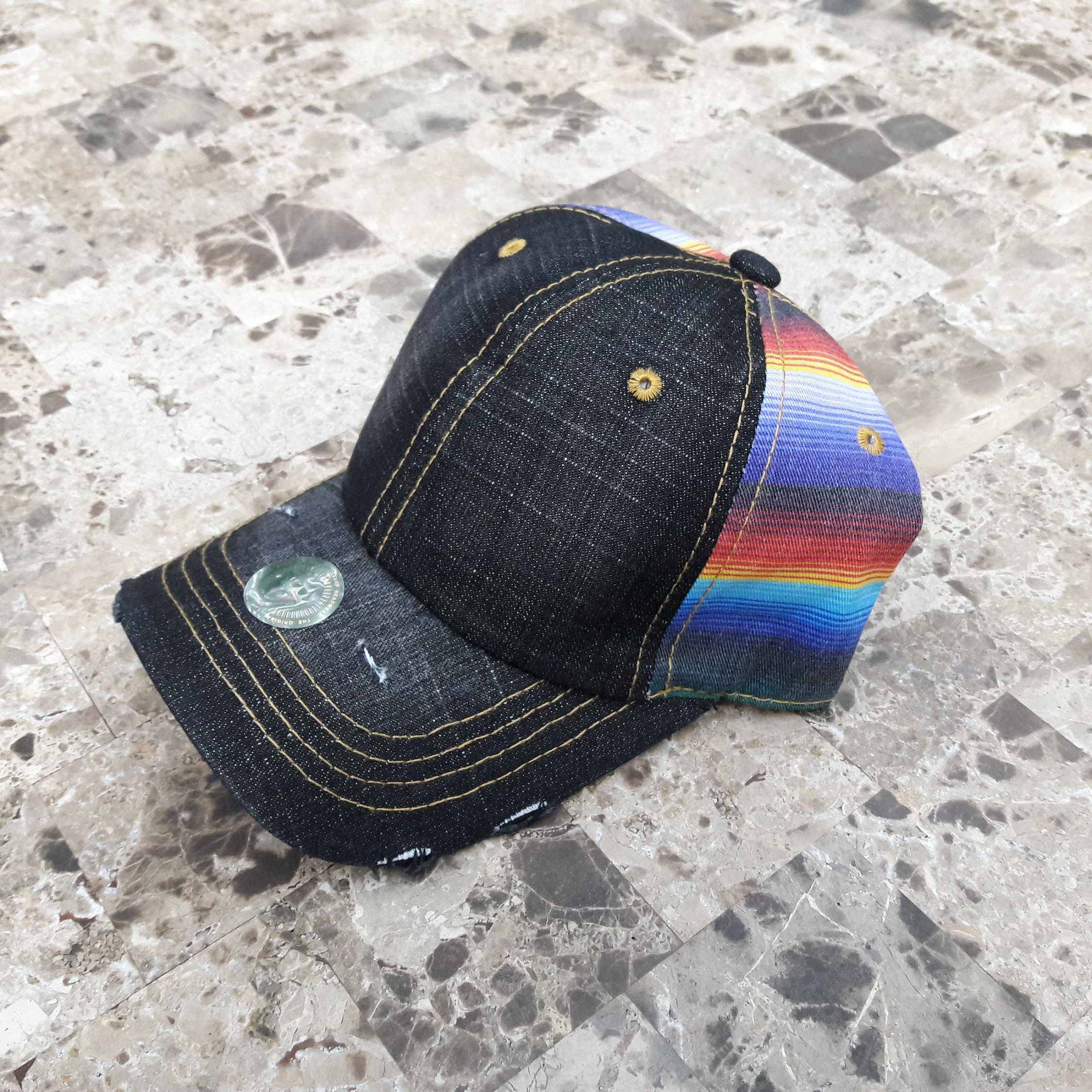 Serape Distressed Baseball Cap - Etsy