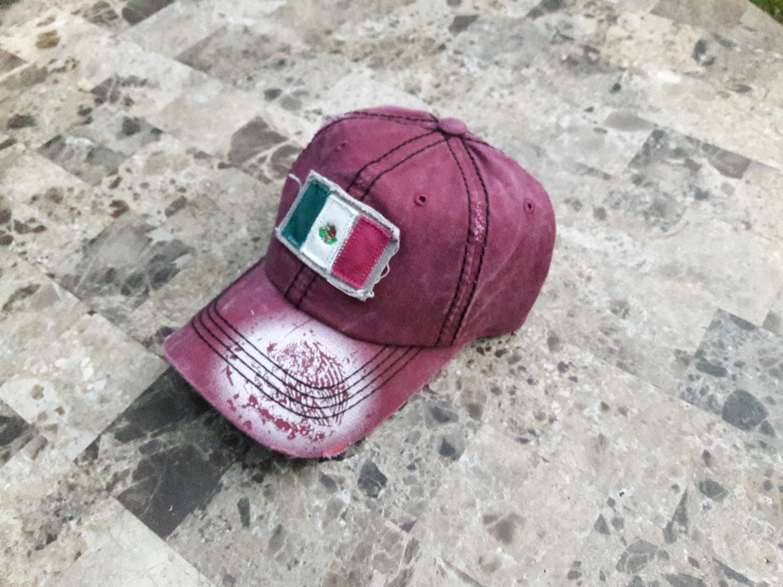 Mexico Flag| Distressed Baseball Cap | One Size Adjustable Hat - Etsy