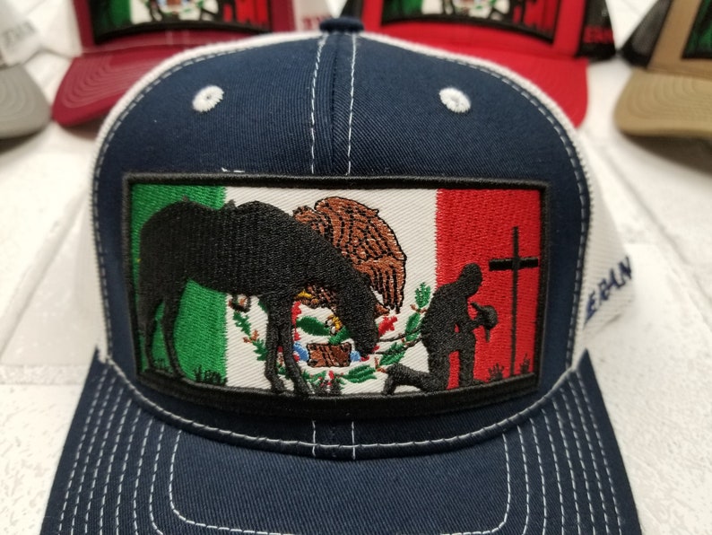 Gorra Con La Bandera De Mexico Bordada, Hat Cowboy 3D Logo Meshback ...