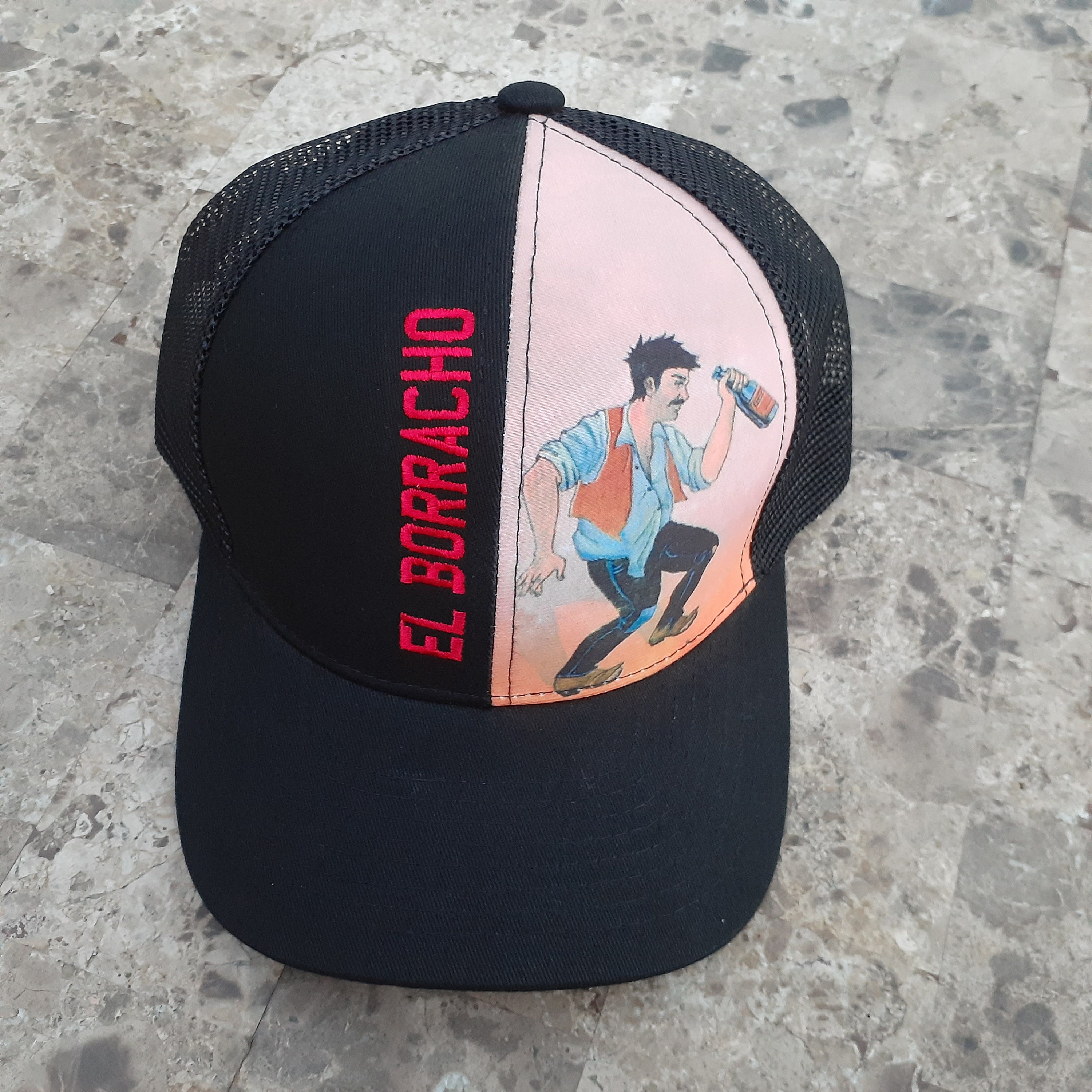 Mexican Loteria Meshback Adjustable Cap El Borracho - Etsy