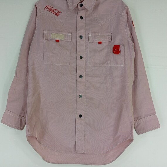 Vintage 90's Coca Cola Uniform Worker Stripe Large T … - Gem