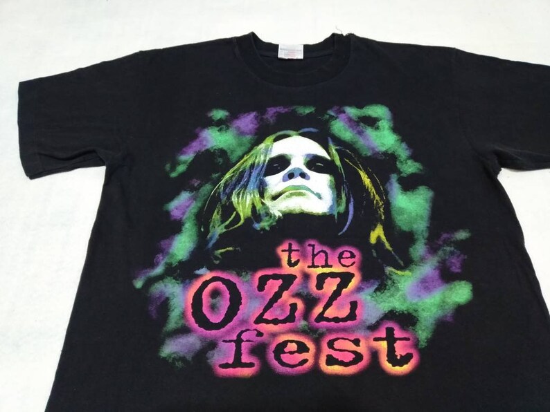 Vintage Ozzy Osbourne Singer Heavy Metal Glam Hard Rock Music Black ...