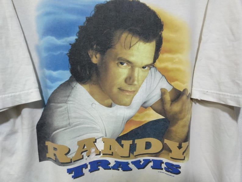 Vintage 90's Randy Travis American Country Singer White Xlarge T Shirt ...