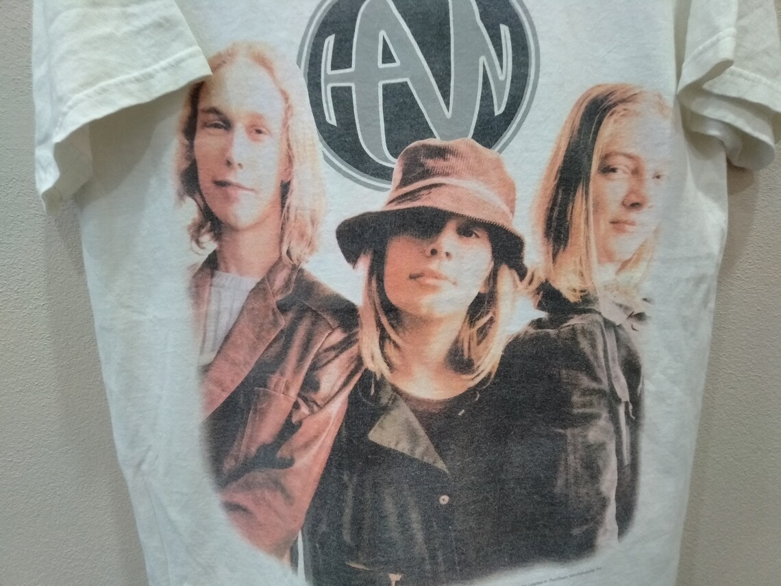 Vintage 90's Hanson American Pop Group Band White Medium T Shirt Band ...